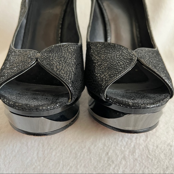 Velvet Angels | Shoes | Velvet Angels Optima Leather Peep Toe Platform ...